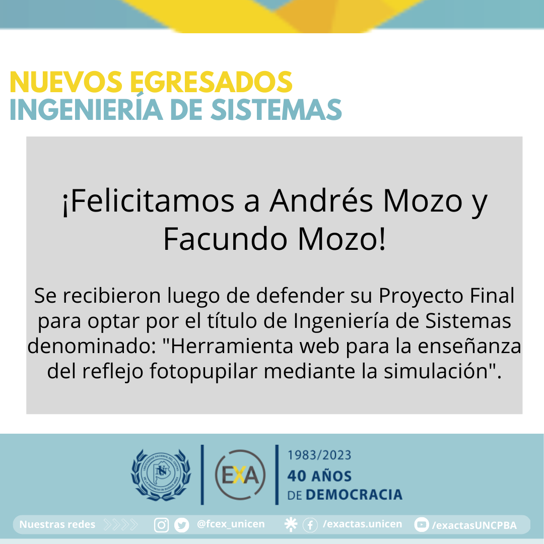 Nuevos egresados de grado – Facultad de Ciencias Exactas