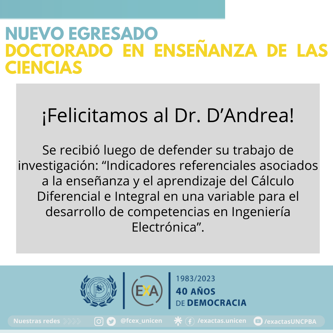 Nuevo egresado – Doctorado en Enseñanza de las Ciencias – Facultad de ...