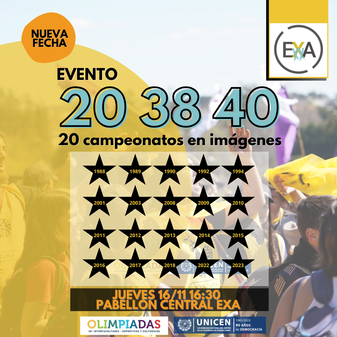 Evento reprogramado: 20 campeonatos en imágenes pasa al jueves 16/11 ...